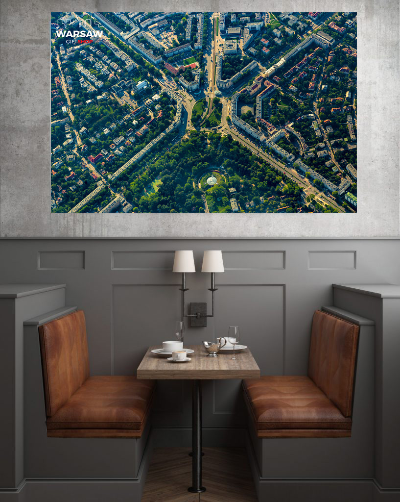 Plac Wilsona i zielony Żoliborz z lotu ptaka POLAND ON AIR